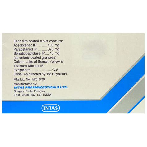 Hifenac D Tablet 10s Price Uses Side Effects Composition Apollo