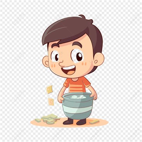 Tithing Clipart Boy Money Collecting Vector Character Cartoon