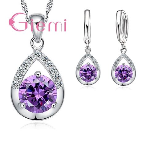 Trendy Pure Silver Jewelry Set For Women Fine Clas Grandado