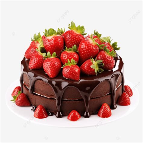 신선한 딸기로 장식된 초콜릿 케이크 초콜릿 파이 디저트 Png 일러스트 및 이미지 에 대한 무료 다운로드 Pngtree