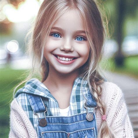 Premium Photo Joyful And Beautiful Happy Small Girl