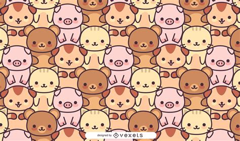 Baixar Vetor De Desenho De Padrão De Animais Kawaii
