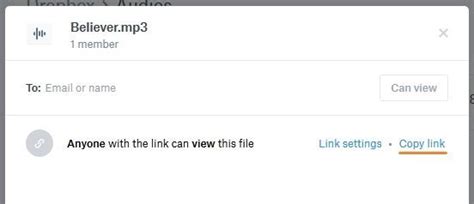 how to get native or permanent link for dropbox files bydik