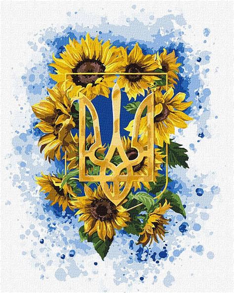 Картини за номерами алмазна мозаїка Аніме Картини за номерами з зображенням гербу України