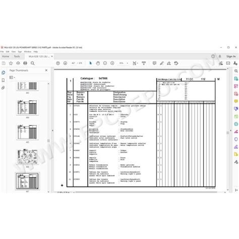Manitou Mla 628 Powershift S3 E2 Spare Parts Manual