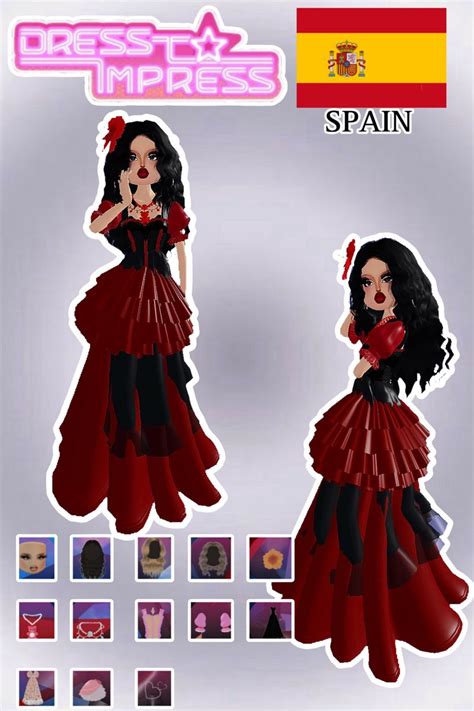 Spain Dti Fit 🇪🇸🌹 Dress To Impress Vip Dress Theme Dress