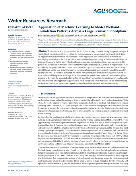 Application Of Machine Learning To Model Wetland Inundation Patterns Across A Large Semiarid
