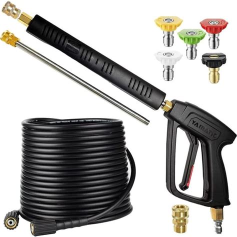 Yamatic Pressure Washer Gun And Hose Kit 50 Ft Kink Resistant Power