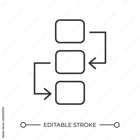 Flowchart Linear Icon Work Process Step By Step Organization Project