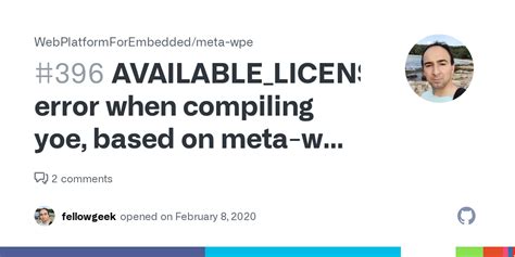 available licenses error when compiling yoe based on meta wpe readme