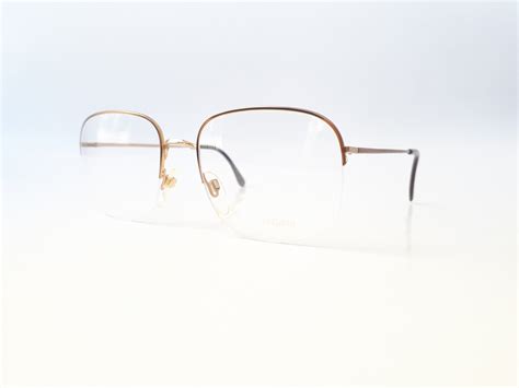 Vintage Nigura Eyeglasses Gold Angular Shaped Metal Women Men Glasses