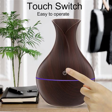 Elainilye Aroma Essential Oil Diffuser Led Aroma Aromatherapy Flower Shape Humidifier