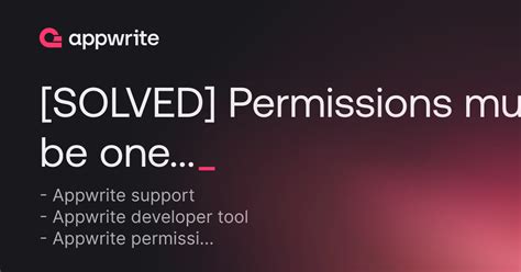 [solved] permissions must be one of any guests threads appwrite