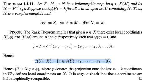 Differential Geometry A Consequence Of Rank Theorem Mathematics Stack Exchange