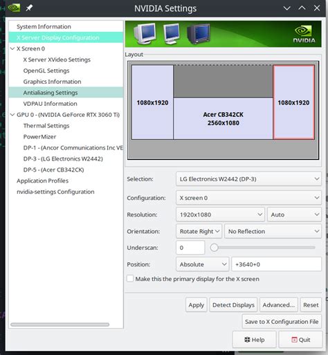 nvidia settings keeps disconnecting external displays graphics