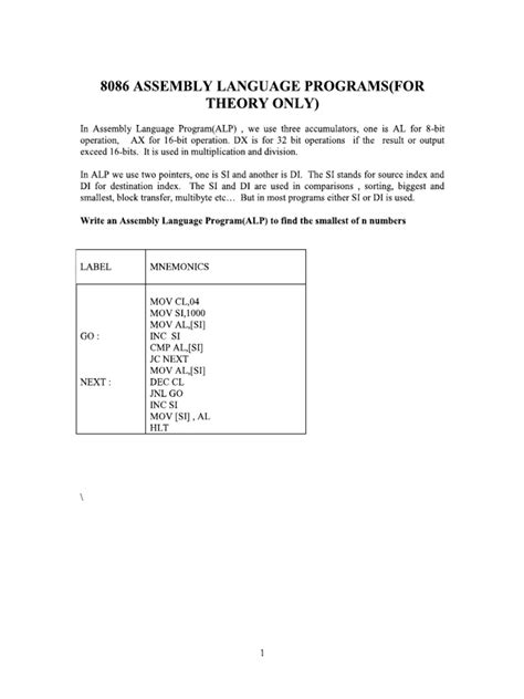 assembly 8086 programs pdf