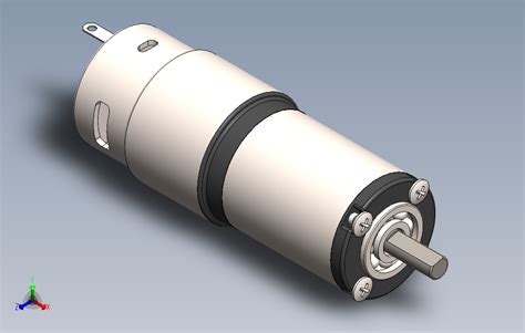 直流齿轮电机模型 Solidworks 2019 模型图纸下载 懒石网