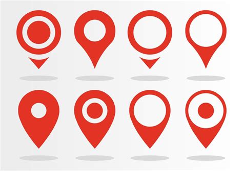 Pointer Collection Red Map Pins 17642139 Vector Art At Vecteezy