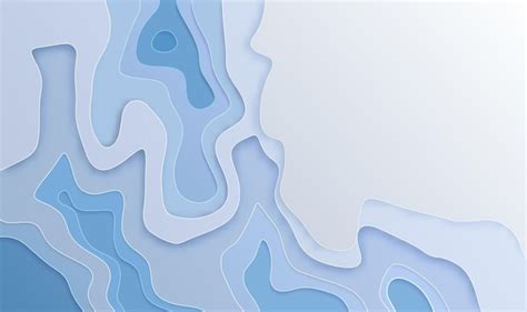 파란색 종이 컷 배경 조각 벡터 3d 추상 종이 그림을 잘라 3d 지형 예술 프리미엄 벡터