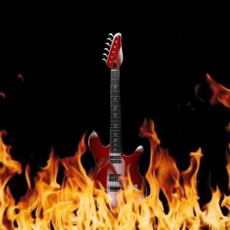 Огненная гитара Fire Guitar Синяя маска с чёрными дырами Blue Mask