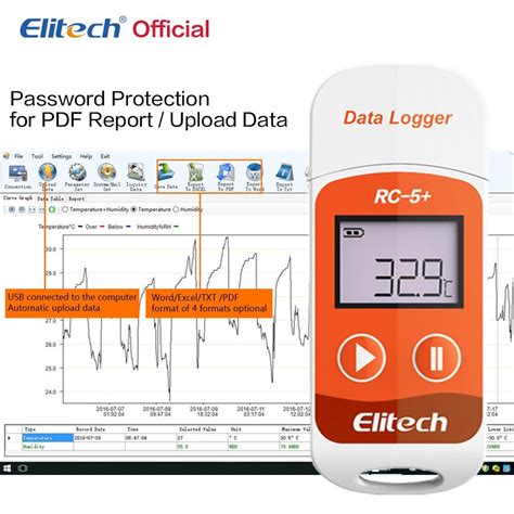 elitech rc5 plus usb temperature data logger for cold storages pdf at