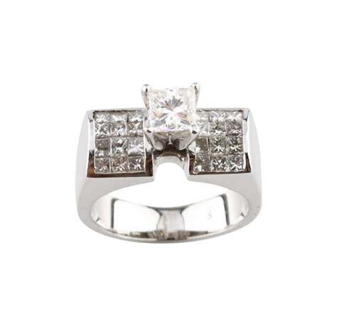 Gia Certified Gold 194 Carat Emerald Cut Diamond Solitaire Ring With