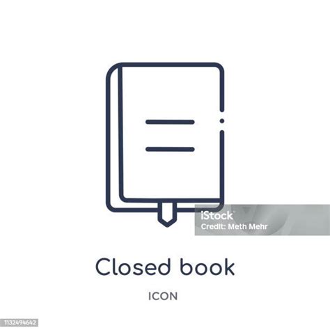 교육 개요 컬렉션에서 마커 아이콘 선형 닫힌 된 책 흰색 배경에 고립 된 마커 아이콘으로 얇은 라인 폐쇄 책 마커 유행 삽화와 닫힌 책 교육에 대한 스톡 벡터 아트 및 기타