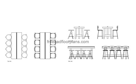 Community Table Free Cad Drawings