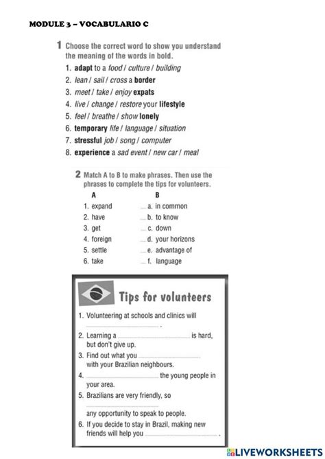 Module 3 Vb Section C Online Exercise For Live Worksheets