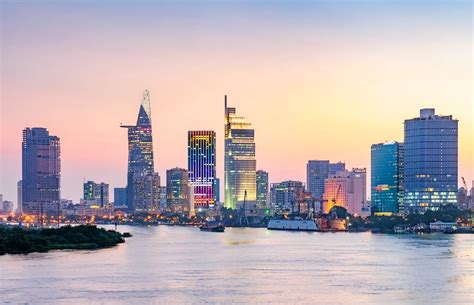 Ho Chi Minh City Skyline At Night Chụp ảnh Thành Phố Lữ Hành Banh Xeo