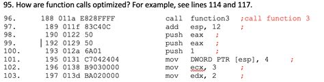 Solved How Are Function Calls Optimized For Example Chegg