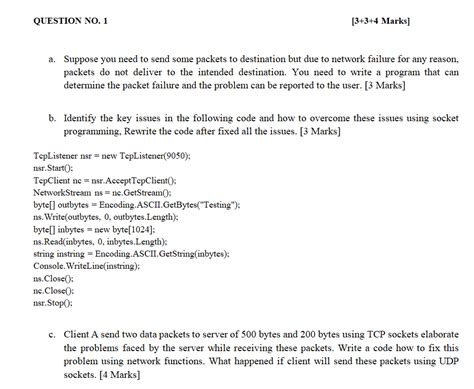 question no 1 [3 3 4 marks] a suppose you need to