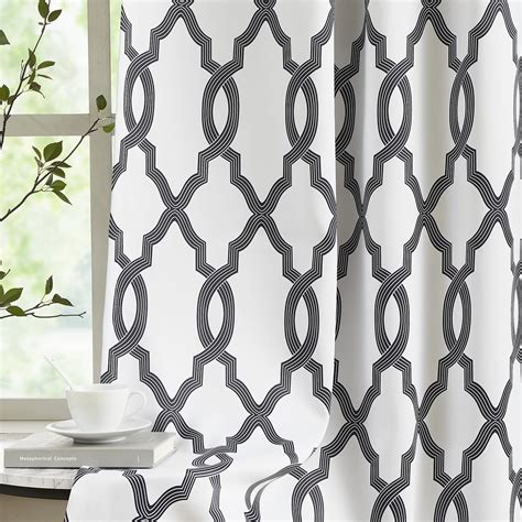 Fmfunctex Black Full Blackout Curtains For Living Room 72 Drop Moroccan