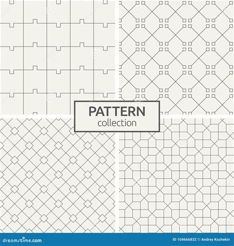 Set Of Four Seamless Patterns Stock Vector Illustration Of Paper