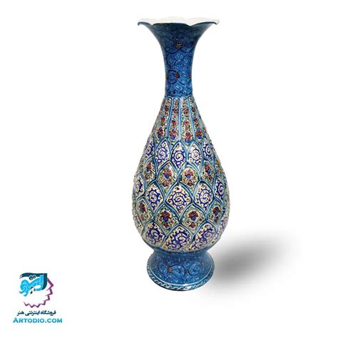 گلدان مسی مینا کاری ارتفاع 25 Cm فروشگاه تخصصی موسیقی و هنر