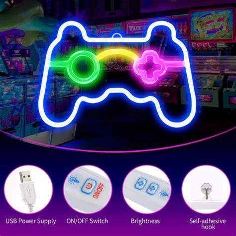Gamepad Game Controller Light Atmosphere Neon Ornament Neon Sign Led Bedroom £11 91 Picclick Uk
