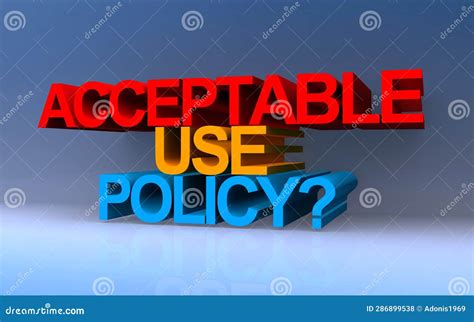 Acceptable Use Policy On Blue Stock Illustration Illustration Of