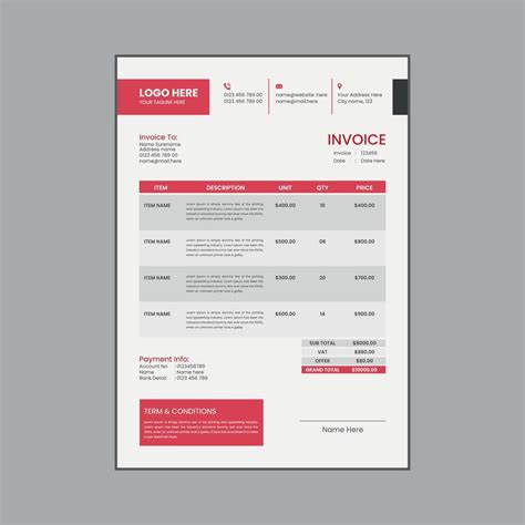 Diseño De Plantilla De Factura Comercial Moderna Webprofessional