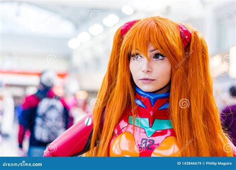 Cosplayer Dressed As Neon Genesis Evangelion Character Editorial Stock Image Image Of Manga
