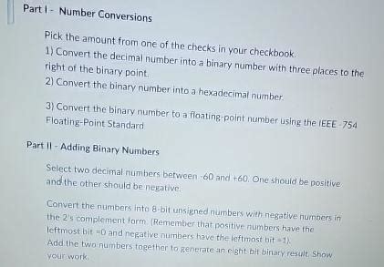 Solved Part Number ConversionsPick The Amount From One Chegg