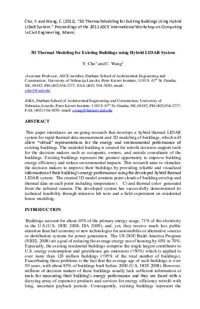 Pdf Hybrid Lidar For 3d Thermal Building Modeling