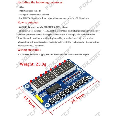 Tm1637 4 Bits Tm1638 Max7219 8 Bit Digital Led Display Module 7