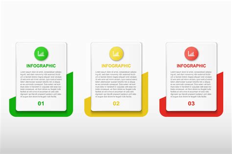 Infographic Design Vector Template With 3 Round Square Step Or Option