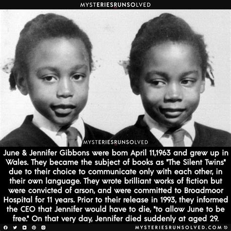 June And Jennifer Gibbons The Story Behind The Silent Twins Mythen