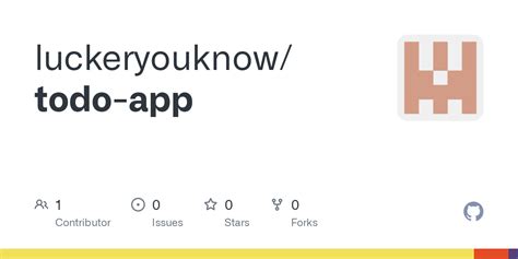 GitHub Luckeryouknow Todo App