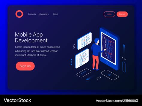Mobile App Development Concept Royalty Free Vector Image