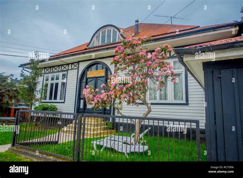 Puerto Varas Chile September 23 2018 Outdoor View Of Old Wooden House Building In A