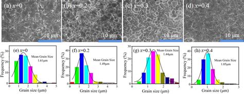 Sem Images And The Grain Size Distribution Of Nbt Nn Xsbt Ceramics