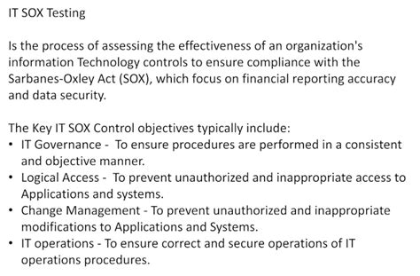 Test It Sox Controls By Blanco It Risk Fiverr