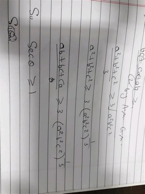 3 statement 1 if a b c e r and not all equal then sec 0 bc ca